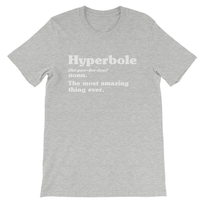 Hyperbole Dictionary Definition Unisex Shirt - Book Lover T Shirts, Bo ...